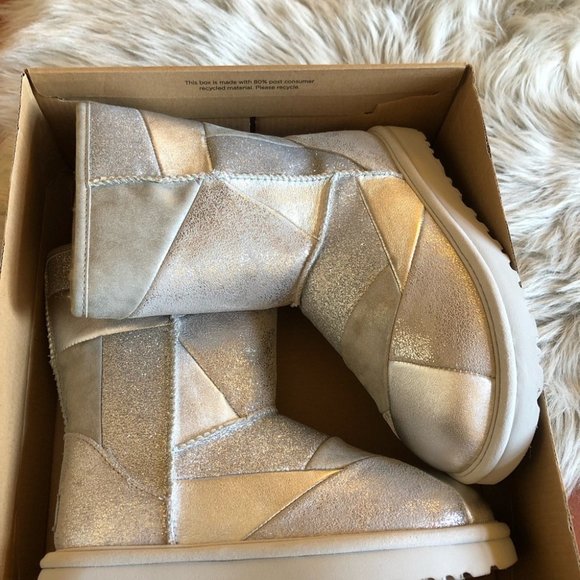 UGG | Shoes | Ugg Nib W Classic Glitter Patchwork Shoe Size 5 | Poshmark